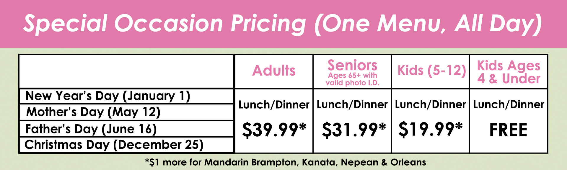 Dine-In - Mandarin