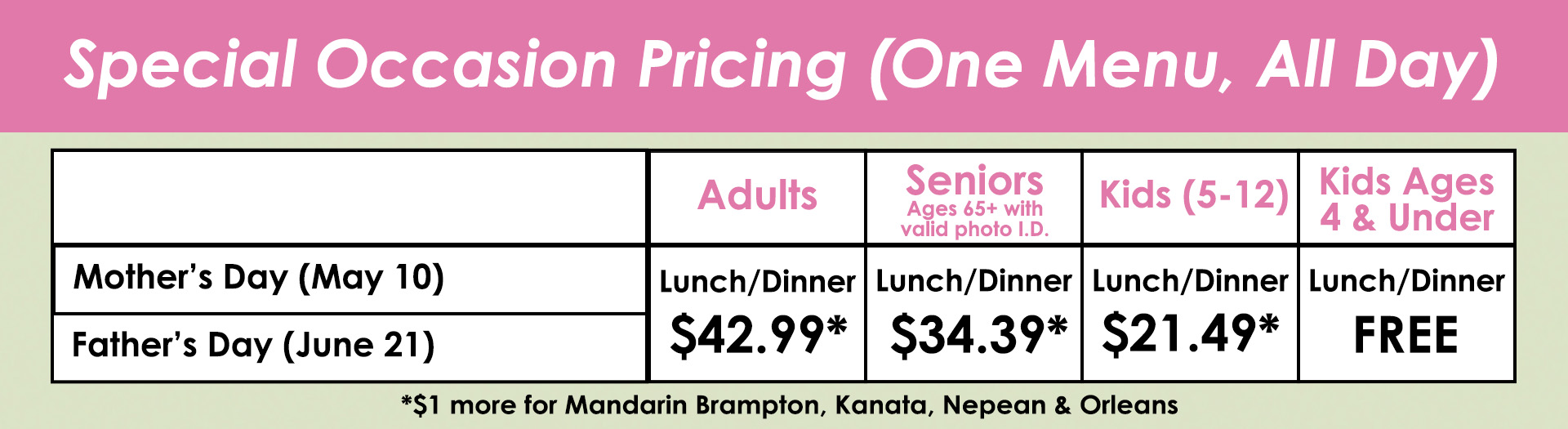 Dine-In - Mandarin